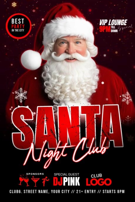 Santa Night Club Template | PosterMyWall
