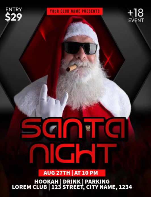 Copy of Santa Night Club | PosterMyWall
