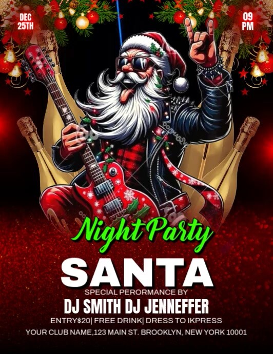 Copy of Santa night party | PosterMyWall