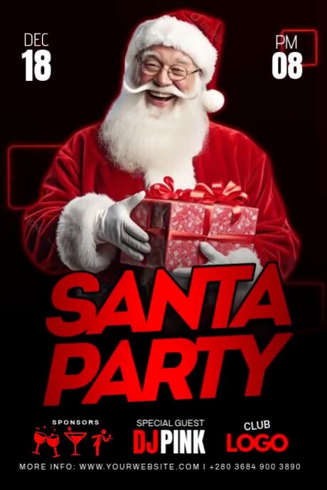 Santa Night Party Template | PosterMyWall