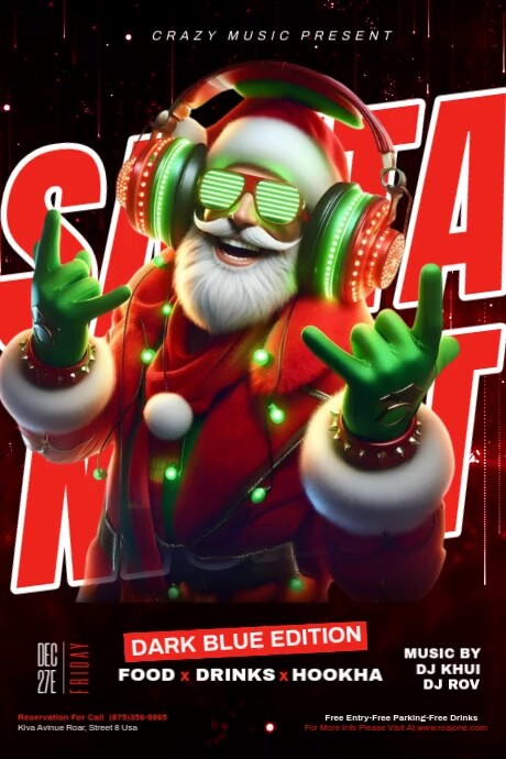 Santa Night Party Template | PosterMyWall