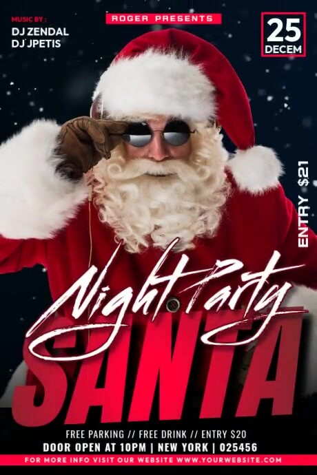 Santa Night Party Template | PosterMyWall