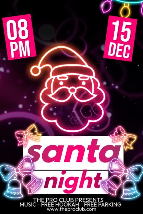 Plantilla de Santa Night Party Video | PosterMyWall