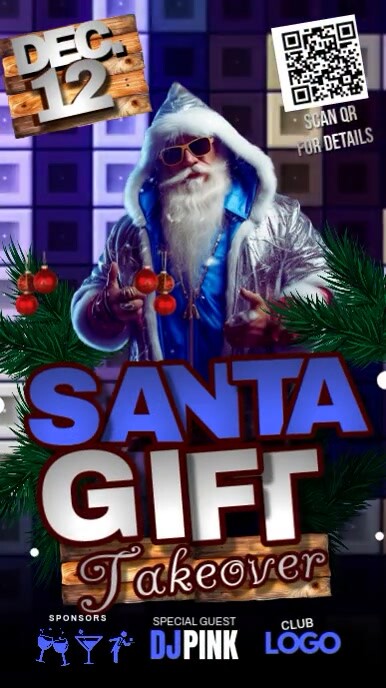 Santa Night Party Video Template | PosterMyWall