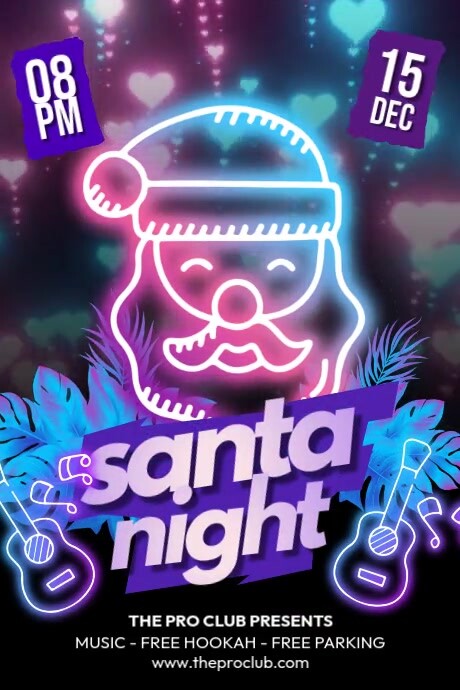 Santa Night Party Video Template | PosterMyWall