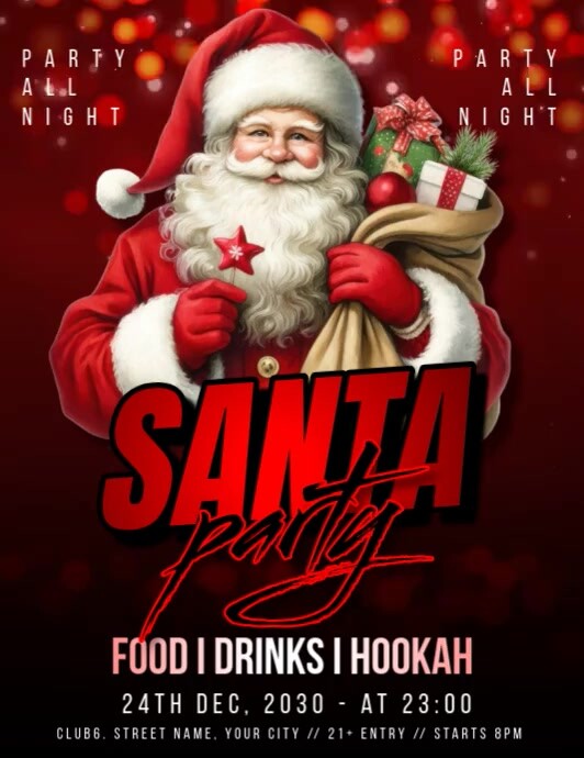 Santa Party Ads Template | PosterMyWall