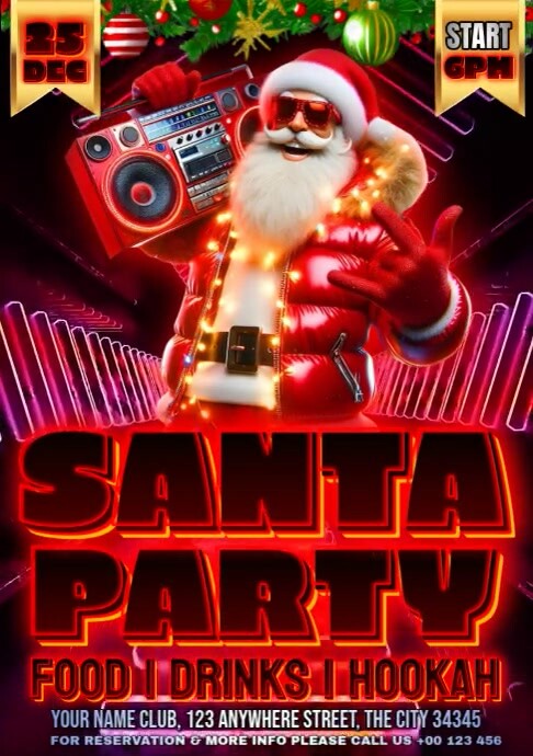 Santa Party Template | PosterMyWall