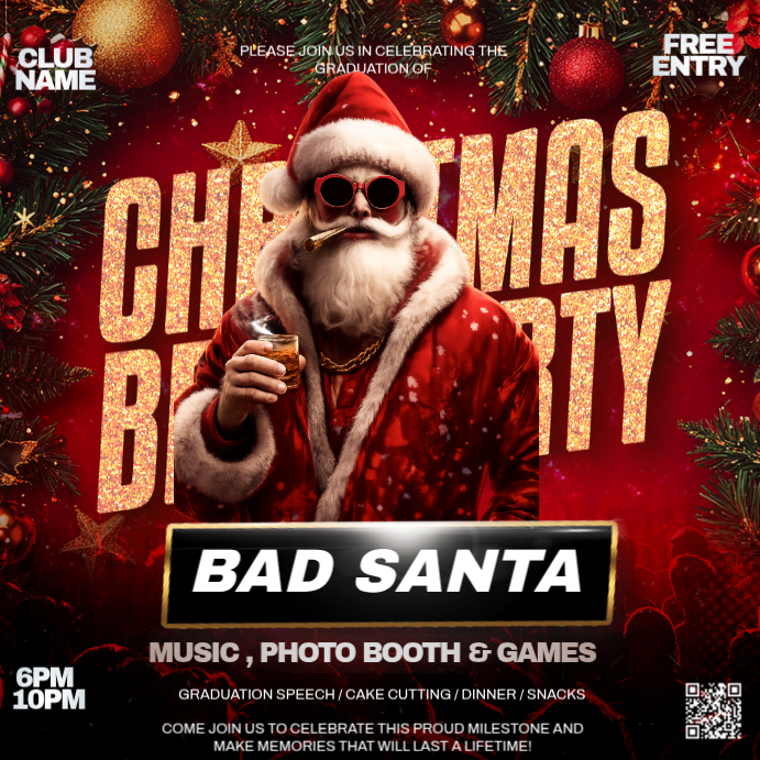 Santa Party Instagram Post Template | PosterMyWall