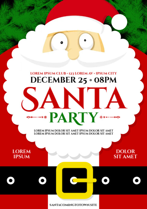 SANTA PARTY POSTER Template | PosterMyWall