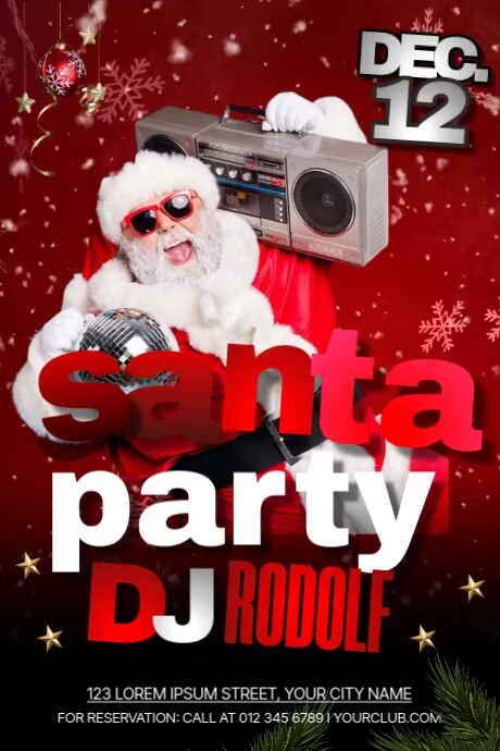 Santa Party Video Template | PosterMyWall