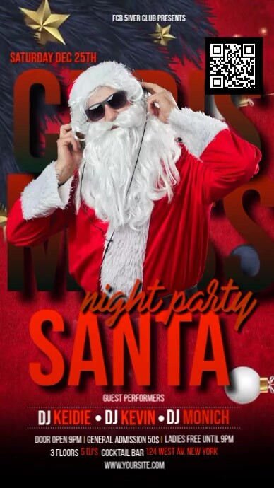 Santa Party Video Template | PosterMyWall