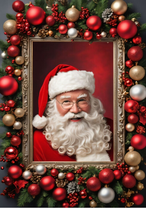 Plantilla de Santa Photo Frame - Christmas Greetings | PosterMyWall