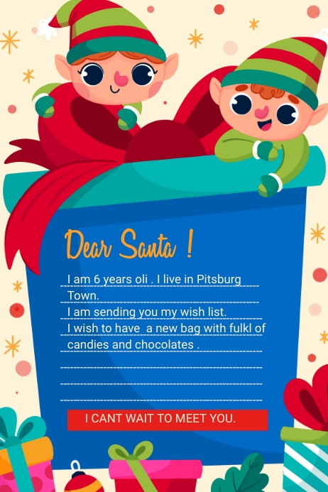 Santa wish list Template | PosterMyWall