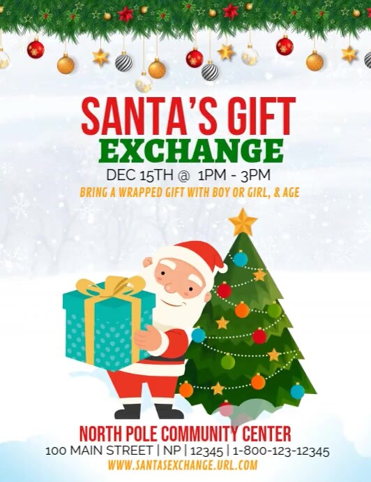 Santas Gift Exchange Template | PosterMyWall