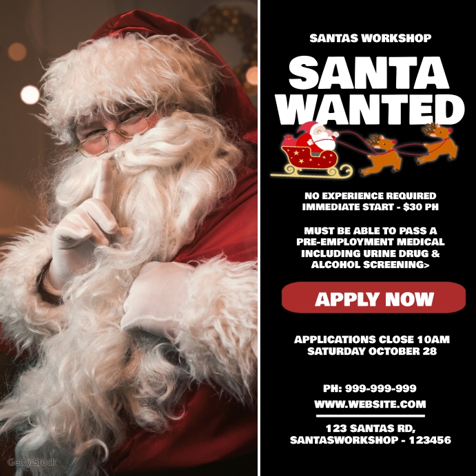 Santas Wanted Poster Template | PosterMyWall