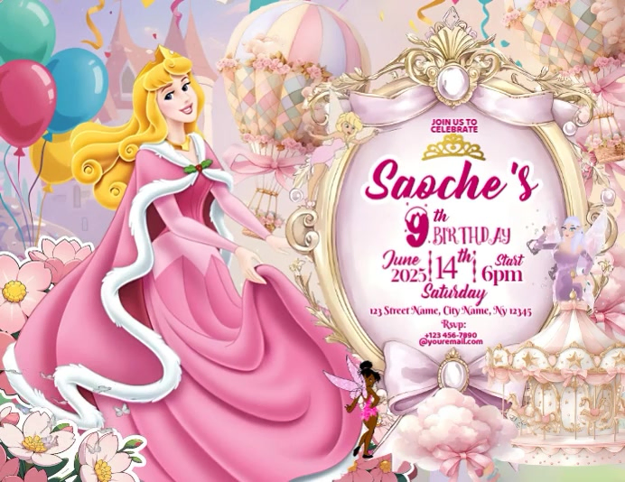 Sasche’s Royal Fairytale Birthday Celebration Template | PosterMyWall