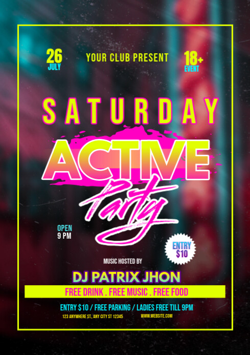 Copy of Saturday active arty | PosterMyWall