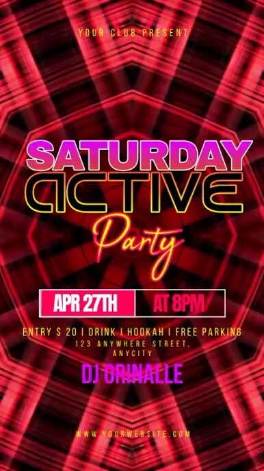 Copy of Saturday Active Party | PosterMyWall