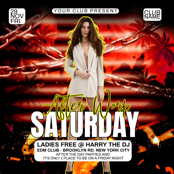 Saturday After Work Ads Template | PosterMyWall