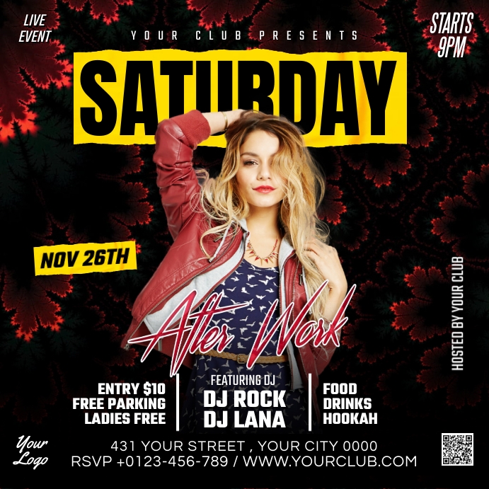 Saturday After Work Template | PosterMyWall