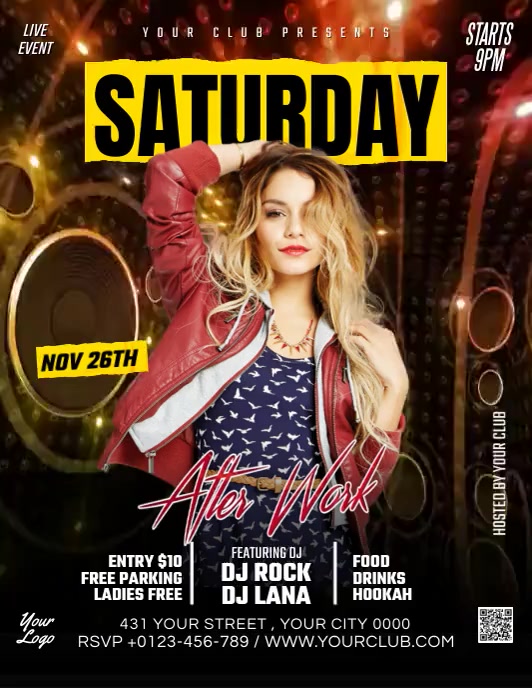Saturday After Work Template | PosterMyWall