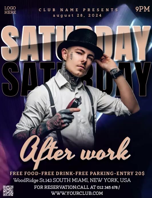 Saturday After Work Party Template | PosterMyWall