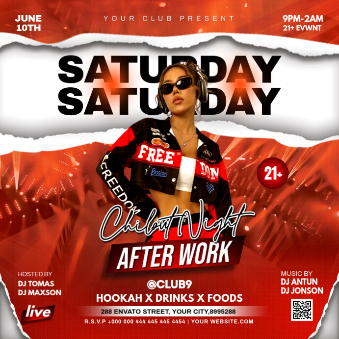 Saturday After Work Party Template | PosterMyWall