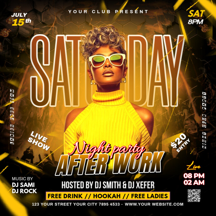 Saturday After Work Party Flyer Template | PosterMyWall