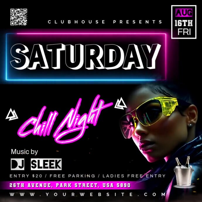 SATURDAY CHILL NIGHT PARTY FLYER TEMPLATE | PosterMyWall