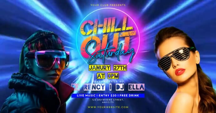 Saturday Chillout Party Template | PosterMyWall