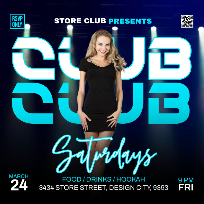 Plantilla de Saturday Club Ads | PosterMyWall