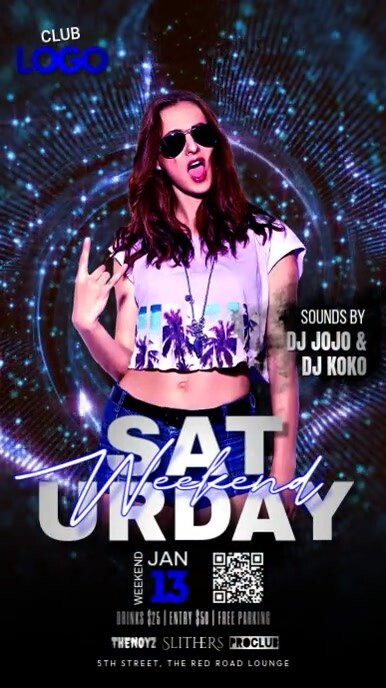 Saturday Club Night Template | PosterMyWall
