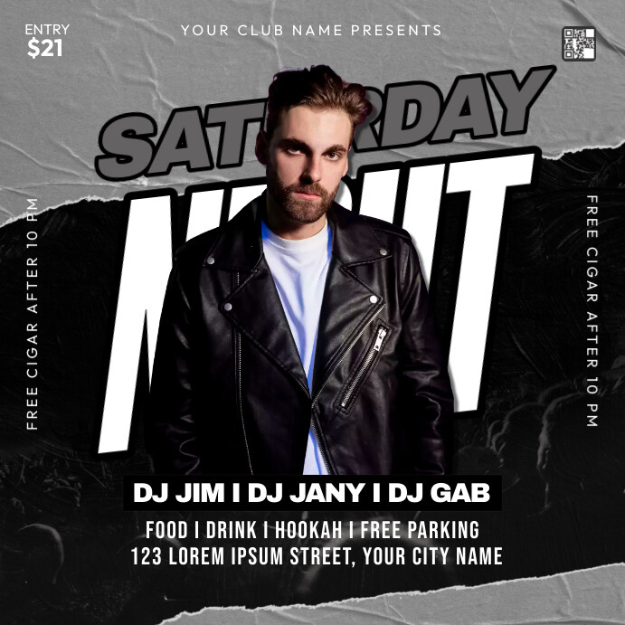 Plantilla de Saturday Club Night Party | PosterMyWall
