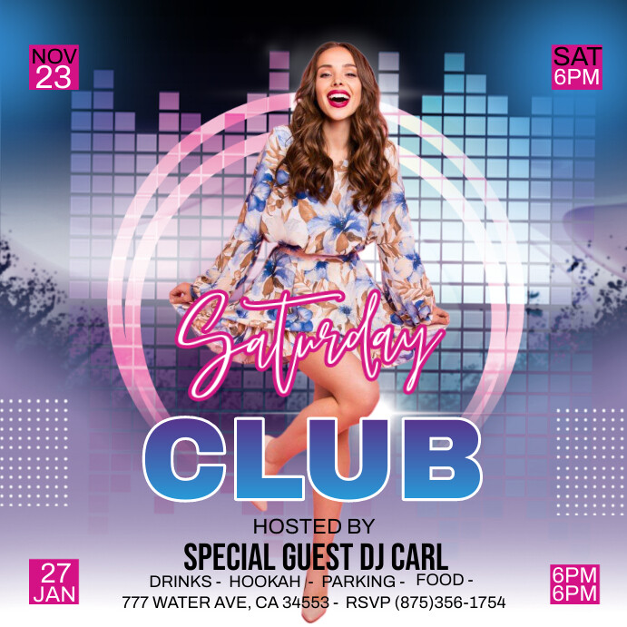 Saturday Club Party Ads Template | PosterMyWall