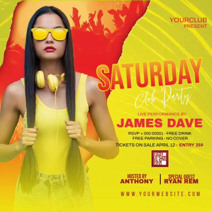 Saturday Club Party Ads Template | PosterMyWall