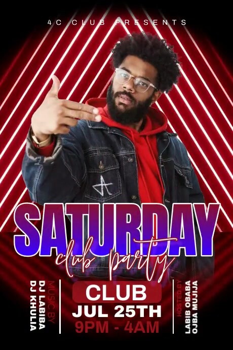 Plantilla de Saturday Club Party | PosterMyWall