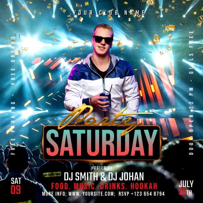 SATURDAY CLUB PARTY Template | PosterMyWall