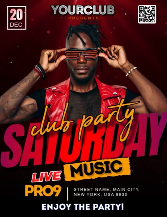 Saturday Club Party Template | PosterMyWall