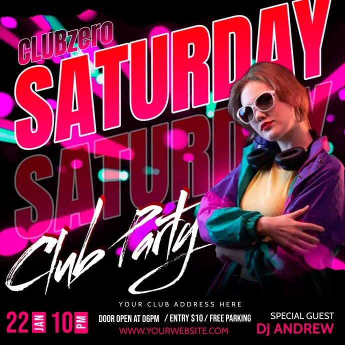 Copy of saturday club party | PosterMyWall