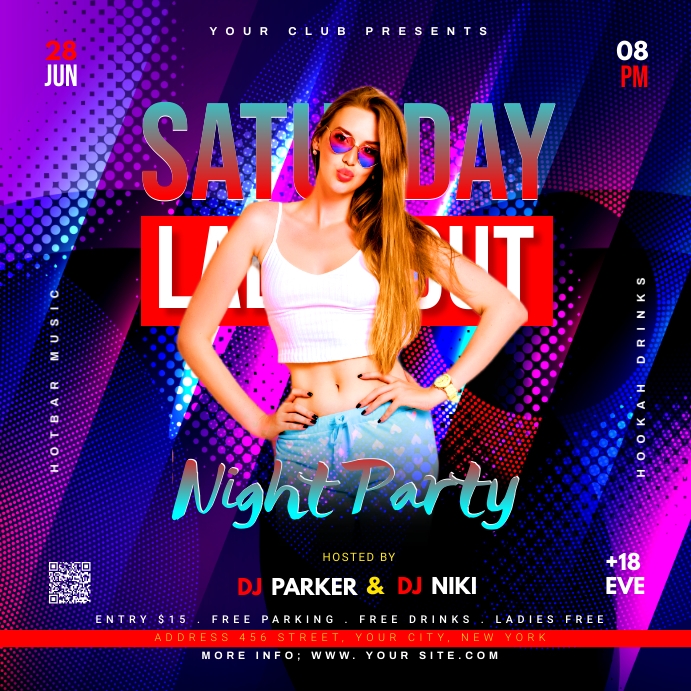SATURDAY CLUB PARTY Template | PosterMyWall