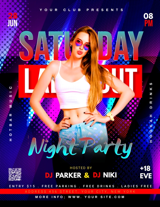 SATURDAY CLUB PARTY Template | PosterMyWall