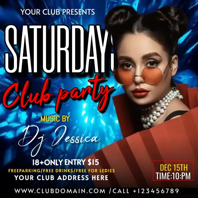 SATURDAY CLUB party Template | PosterMyWall