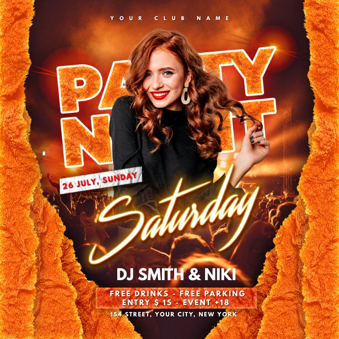 SATURDAY CLUB PARTY Template | PosterMyWall