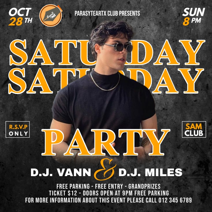 Saturday Club Party Template | PosterMyWall