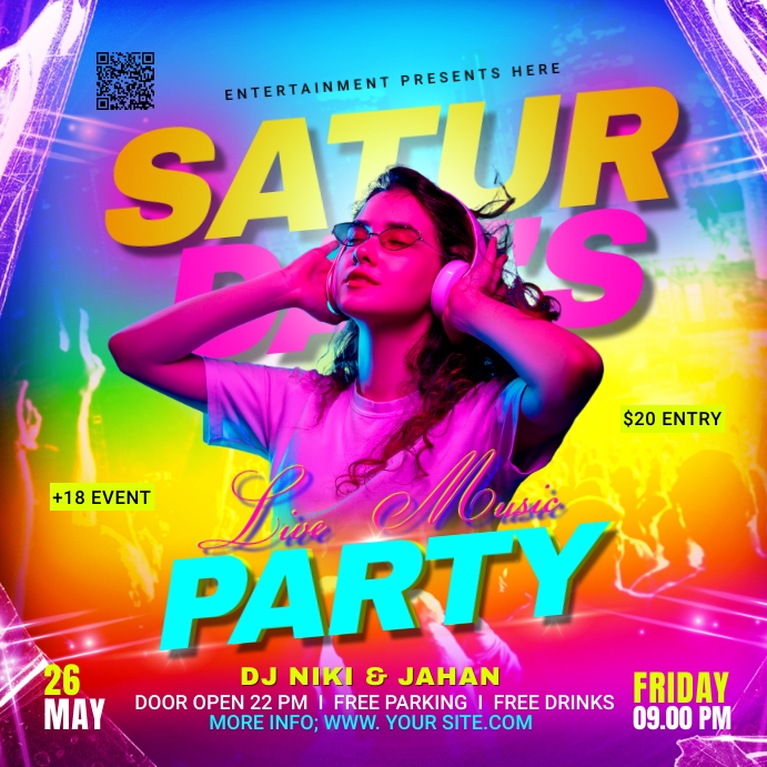 SATURDAY CLUB PARTY Template | PosterMyWall