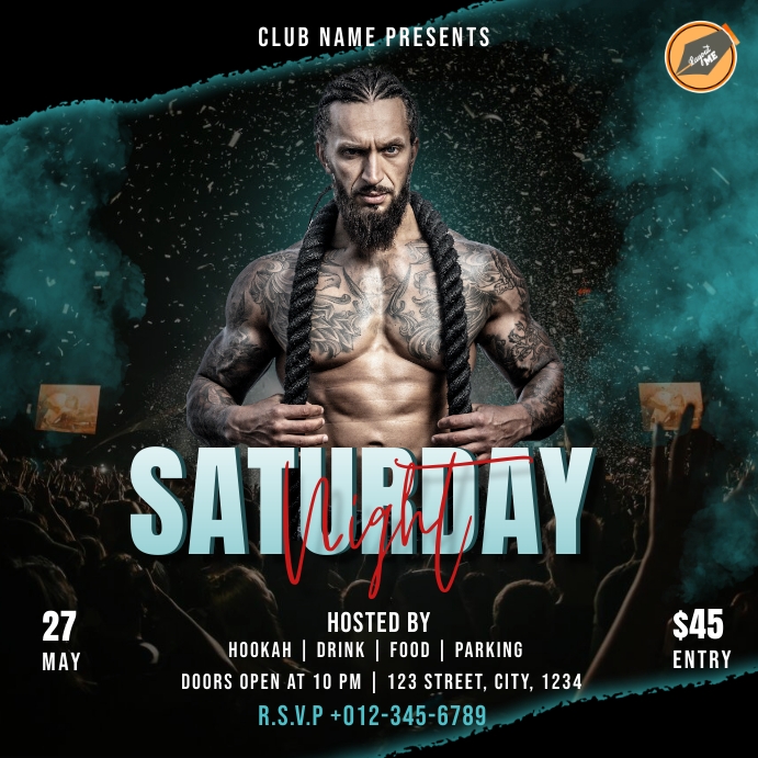 Saturday Club Party Template | PosterMyWall