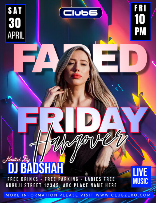 saturday club party Template | PosterMyWall