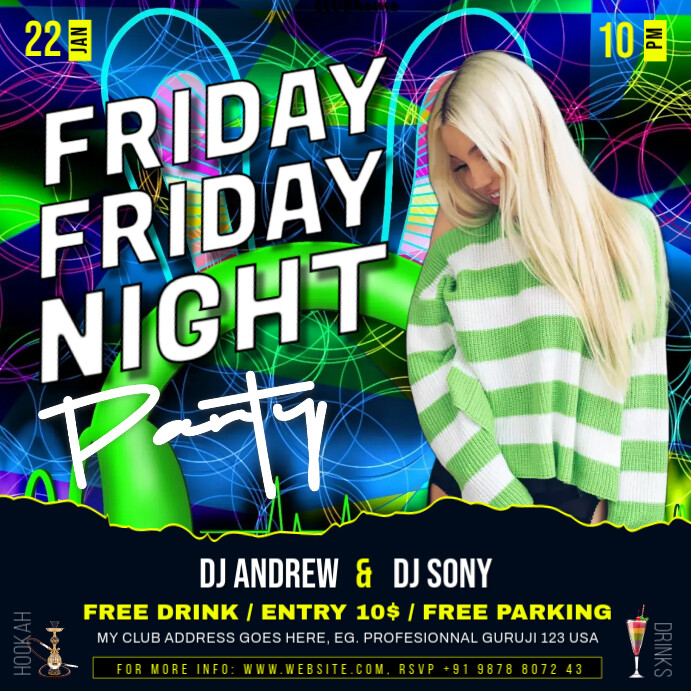 saturday club party Modelo | PosterMyWall