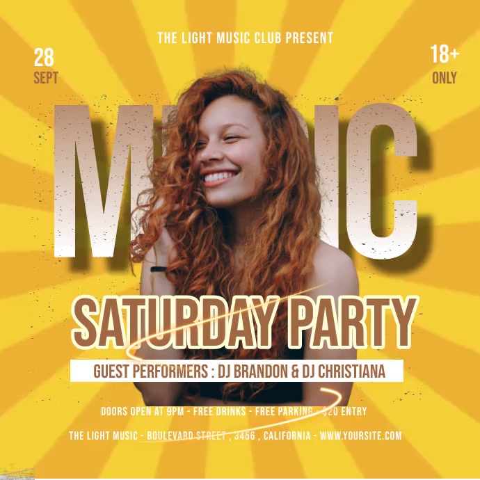 Saturday Club Party DJ Template | PosterMyWall