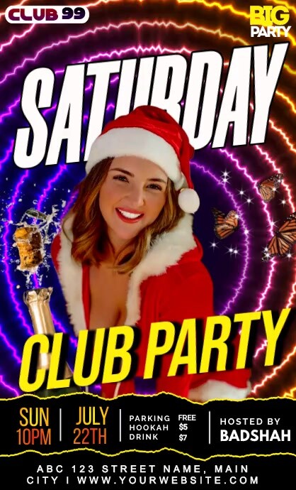 saturday club party flyer Template | PosterMyWall